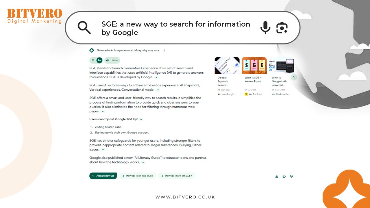 SGE: a new way to search for information by Google - Bitvero UK Ltd